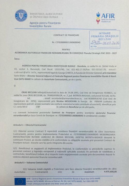 A fost semnat astăzi contractul de finanțare prin AFIR pentru ...